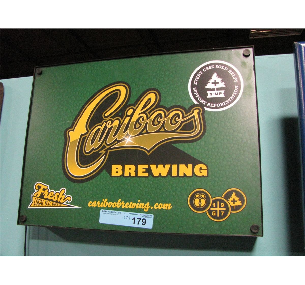 LIGHTED CARIBOO BREWING SIGN