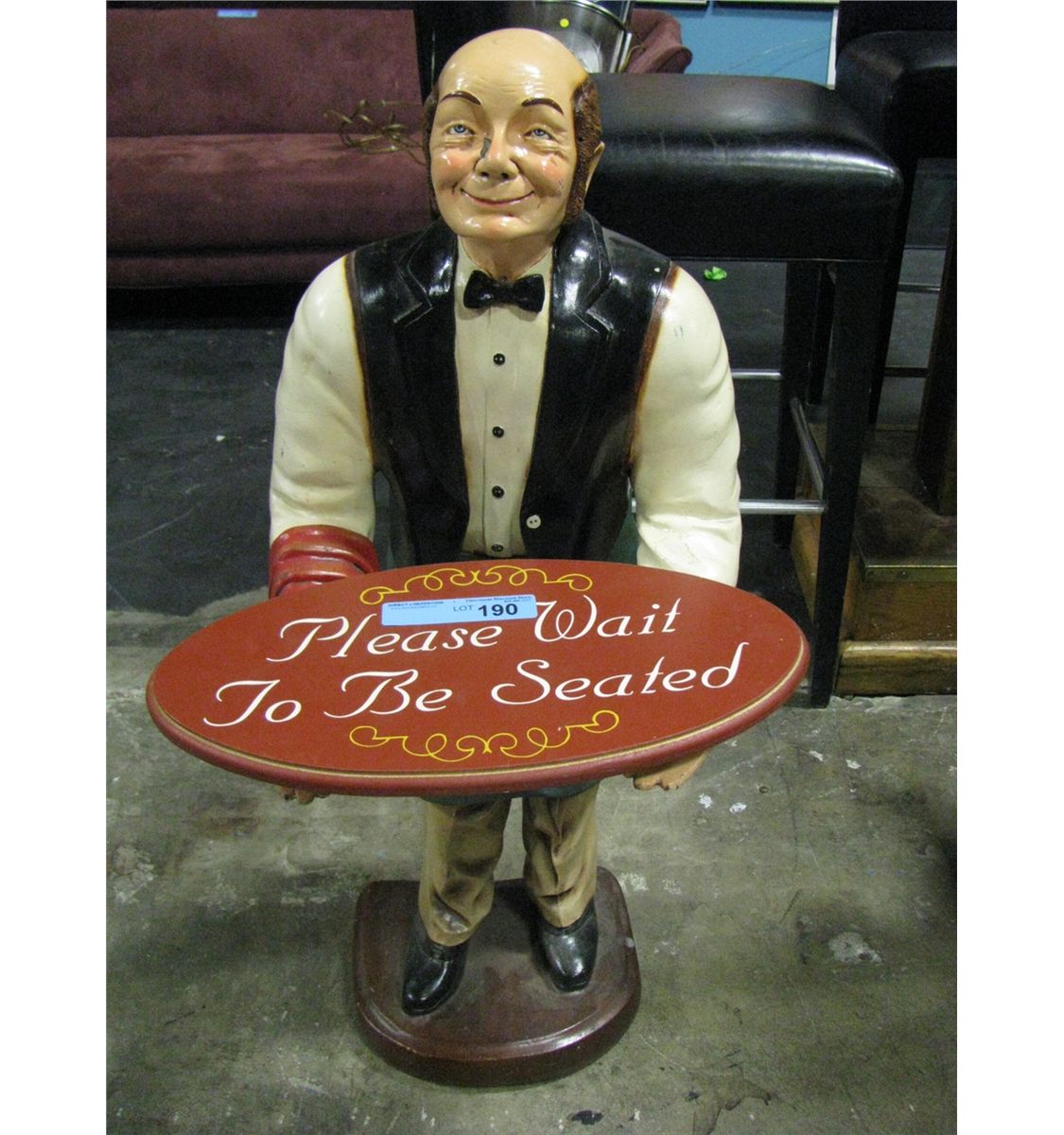 WOODEN BUTLER STATUE