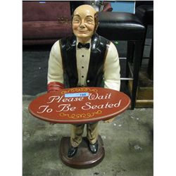 WOODEN BUTLER STATUE