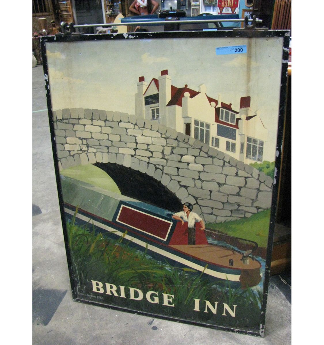 DOUBLE SIDED "BRIDGE INN" SIGN