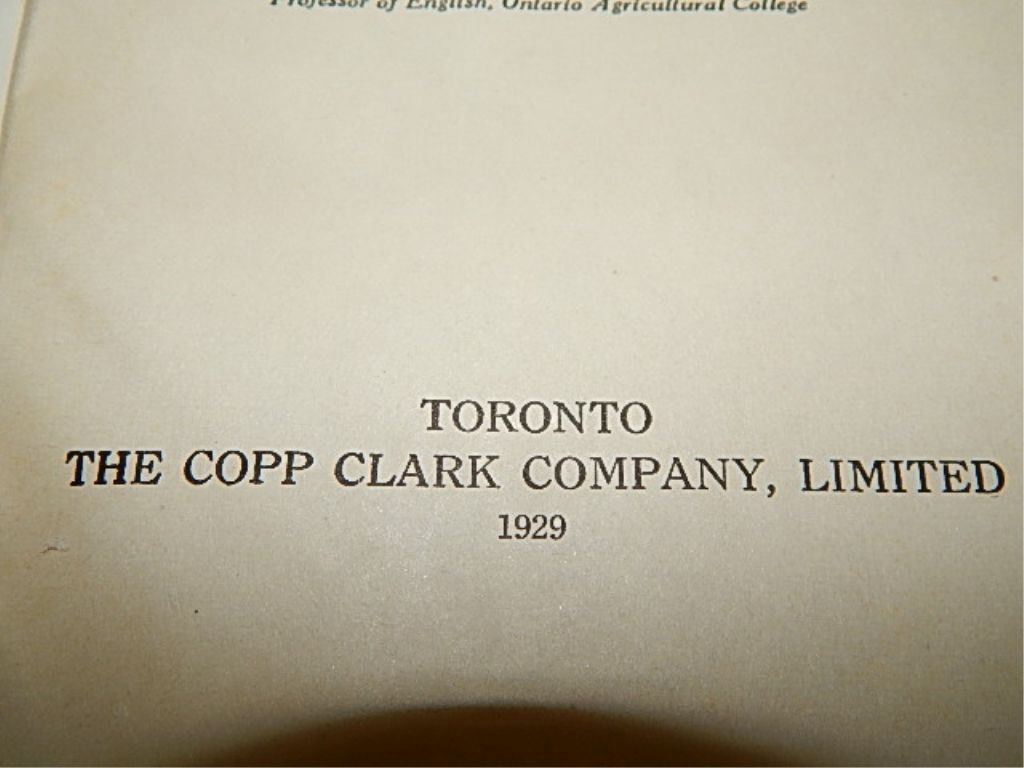 VINTAGE BOOK - THE COPP CLARK LITERATURE SERIES - SIX PEOMS - 1929