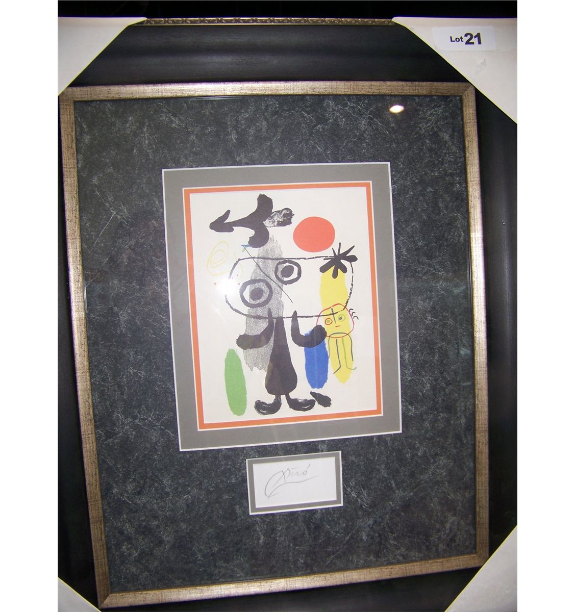 JOAN MIRO, ORIGINAL VINTAGE LITHOGRAPH, PENCIL SIGNED & CUSTOM FRAMED