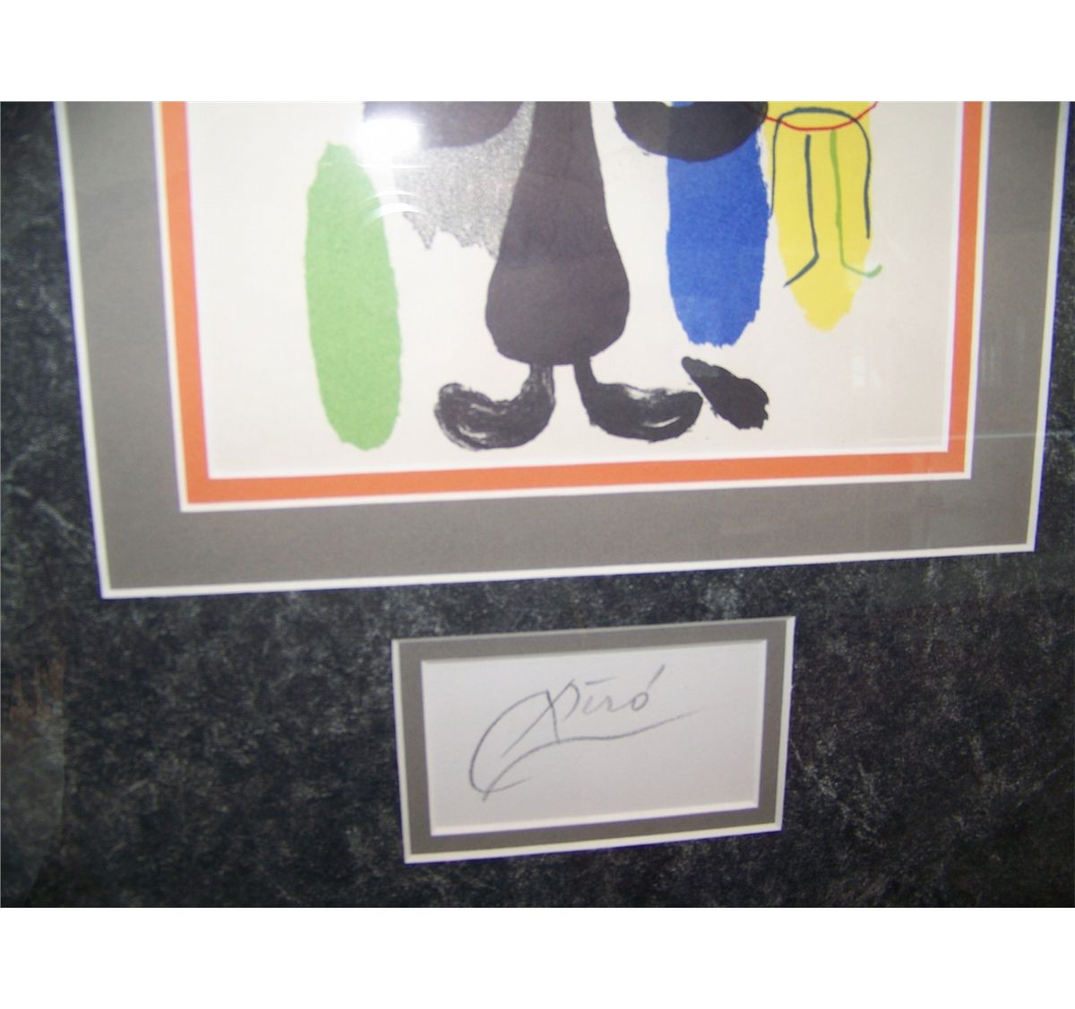 JOAN MIRO, ORIGINAL VINTAGE LITHOGRAPH, PENCIL SIGNED & CUSTOM FRAMED
