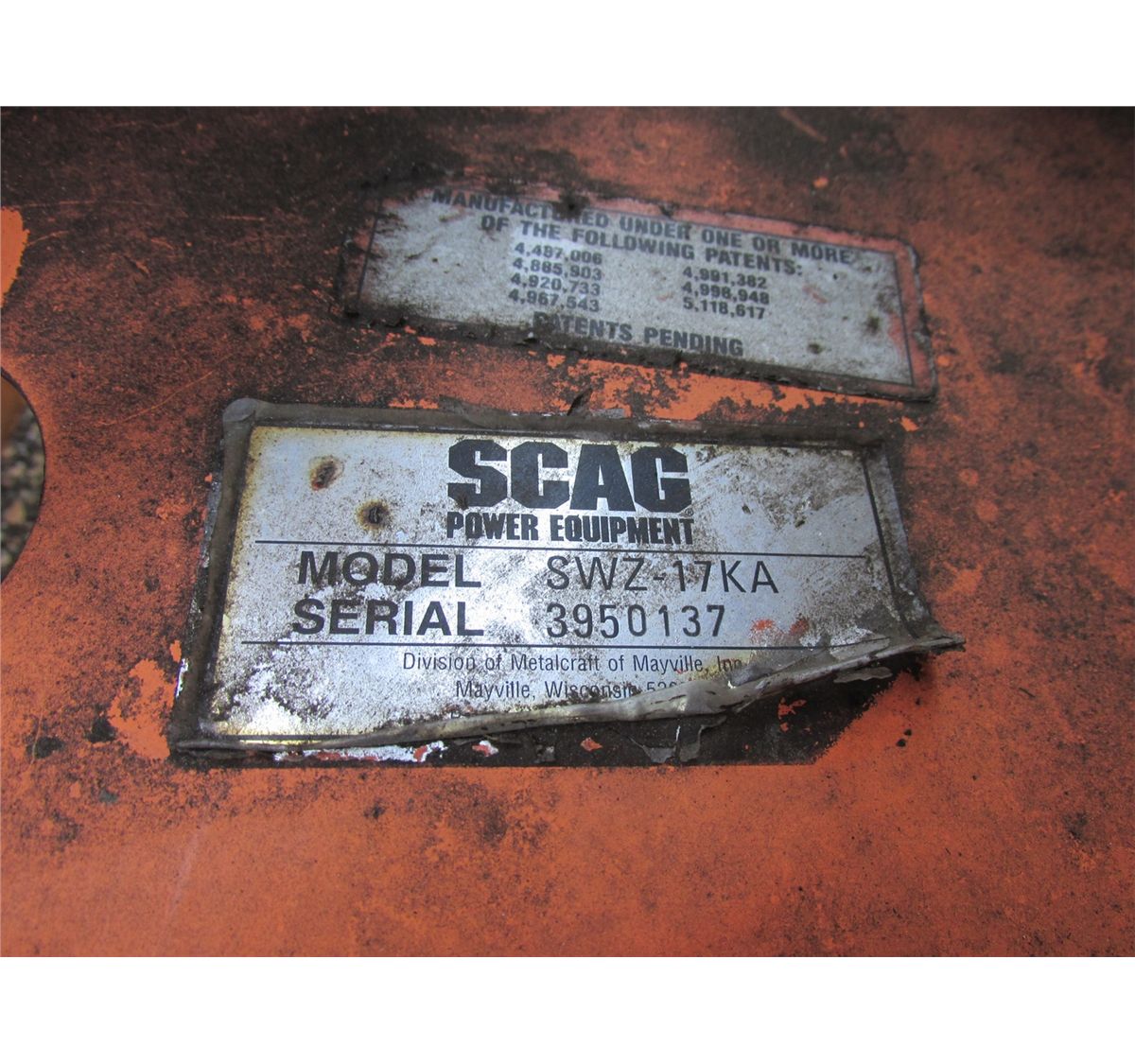 Scag walk-behind mower, sulky, 2 yr. old Kawasaki engine, 52" deck ...