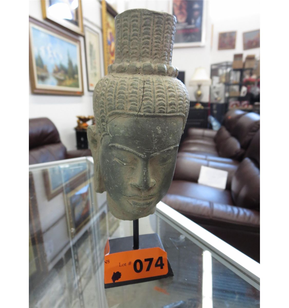 Asian Head Statue-bronze