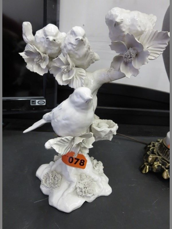 Italian made porcelain bird statue