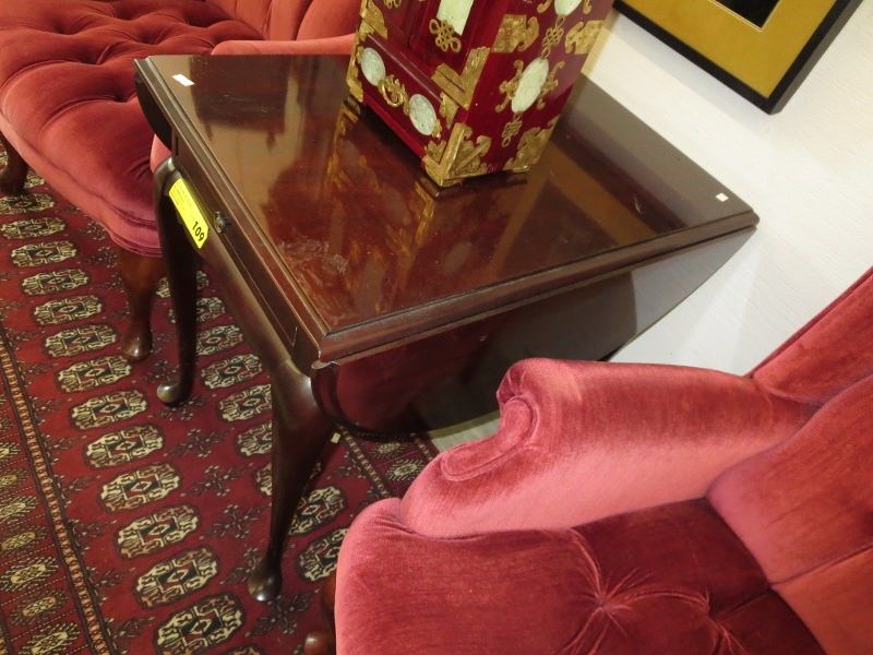 Gibbard game table with drawer & drop leaf sides