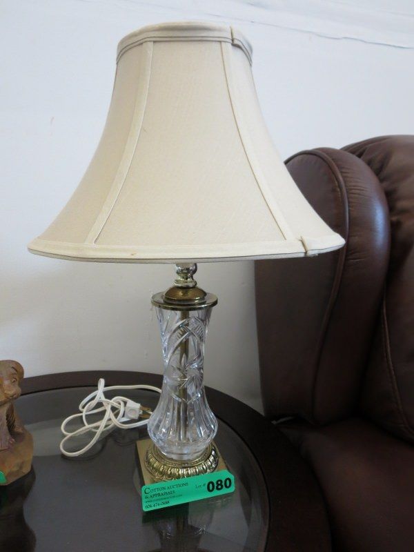 Lamp -Pinwheel crystal base and white shade