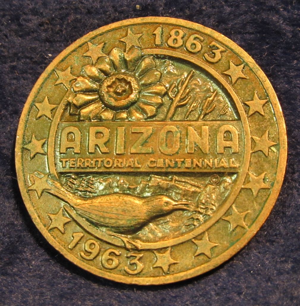 33. 1863-1963 Arizona Territorial Centennial Medal.