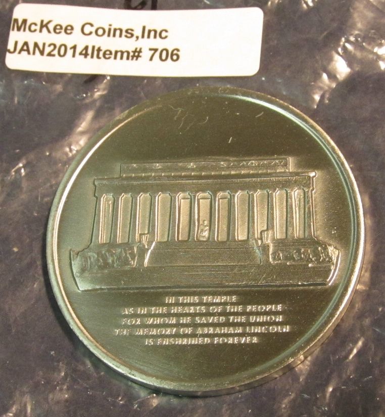 706. February 12, 1809-April 15, 1865 Abraham Lincoln Medal. Lincoln ...