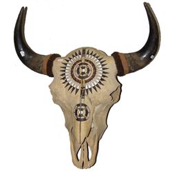 Painted Buffalo Skull