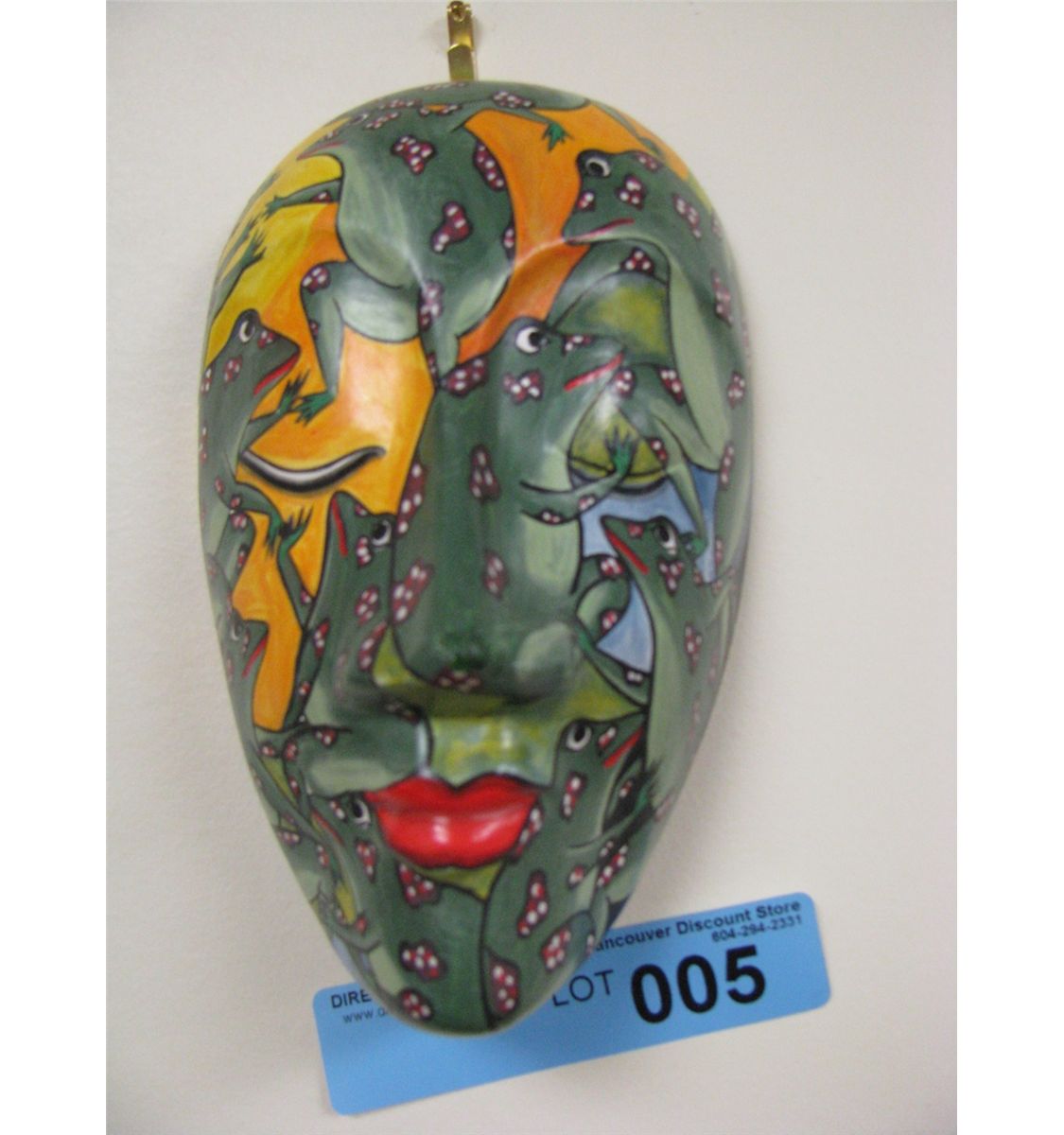 Carved Wood Hand Painted Mask