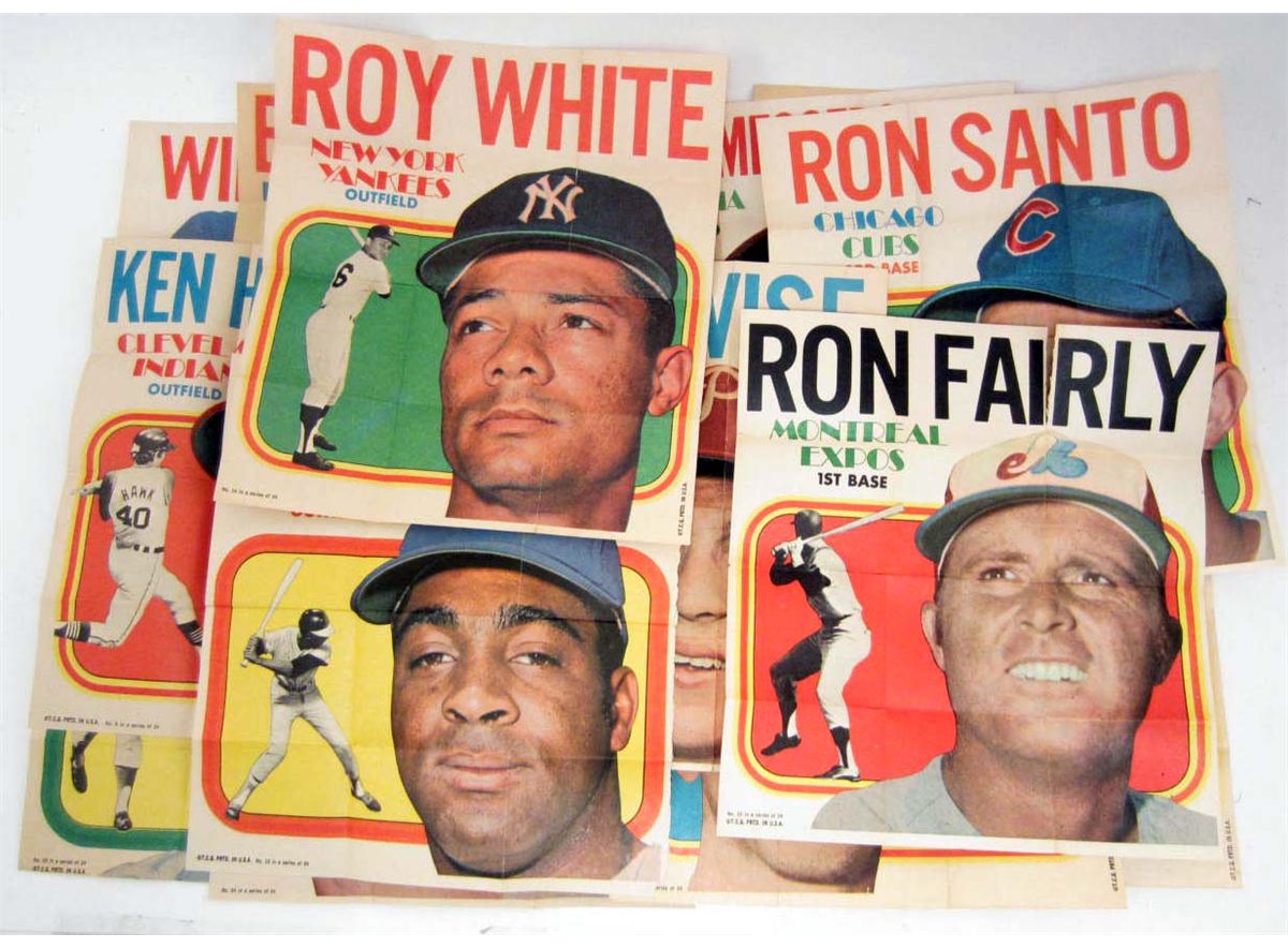 LOT OF 22 1970 TOPPS BASEBALL CARD POSTERS