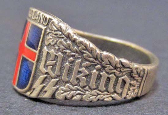 SILVER GERMAN NAZI VIKING SS NORDLAND RING SIZE 12