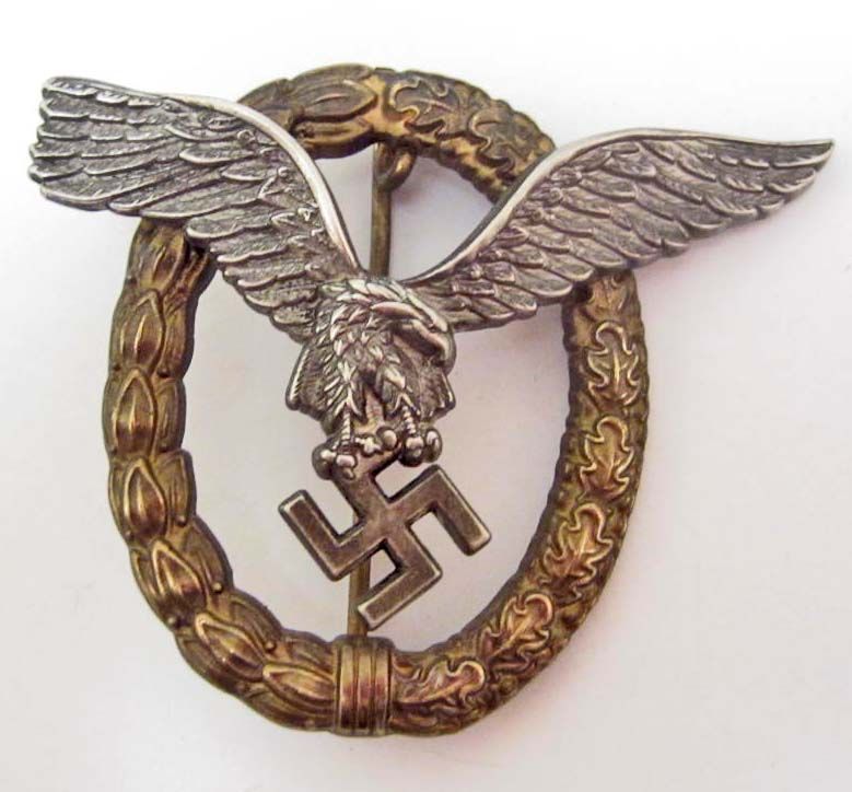 GERMAN NAZI LUFTWAFFE PILOT OBSERVER BADGE