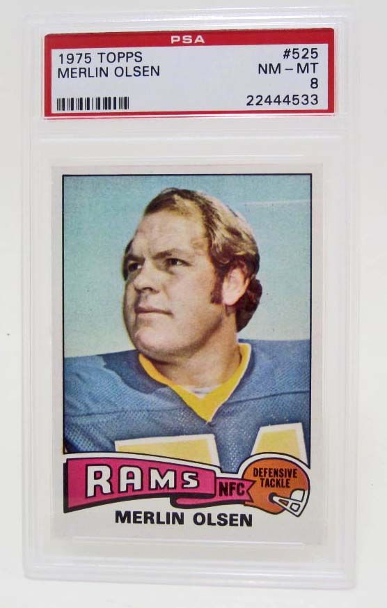 1975 TOPPS MERLIN OLSEN NO. 525 FOOTBALL CARD