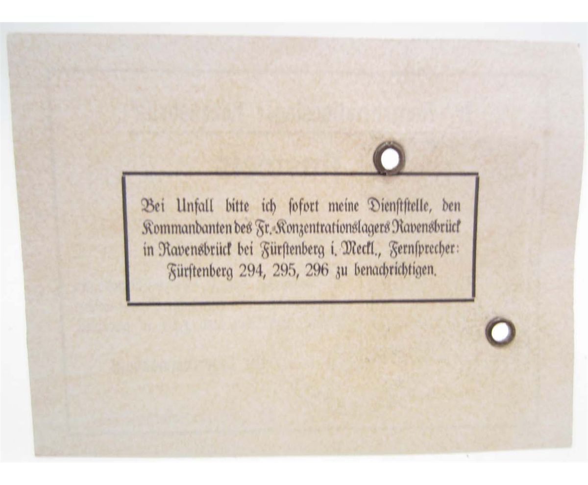 GERMAN NAZI SS ID CARD W/ PHOTO