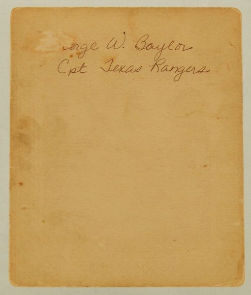 Texas Ranger Captain George W. Baylor Photograph
