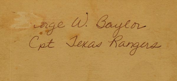 Texas Ranger Captain George W. Baylor Photograph