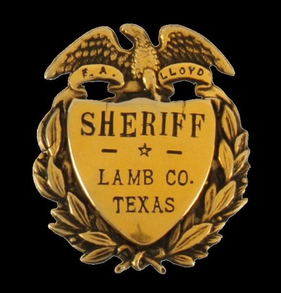 Lamb County Texas Sheriff F.A. Lloyd Badge