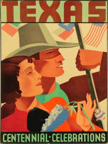 6 Texas Centennial Advertising Posters