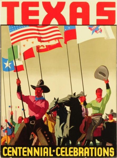 6 Texas Centennial Advertising Posters