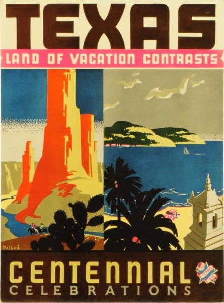 6 Texas Centennial Advertising Posters