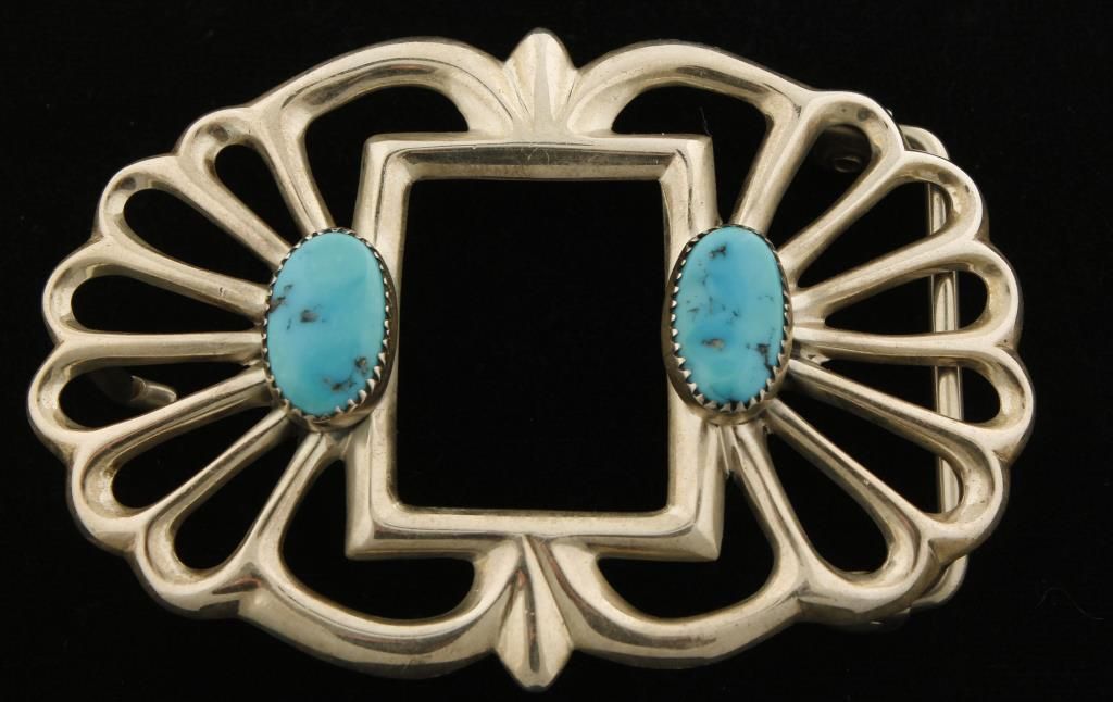 Silver Belt Buckle by Navajo Artist Wilson Begay