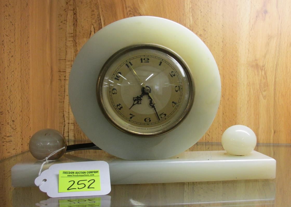Whitehall-Hammond art-deco marble desk clock