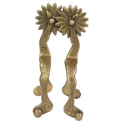 Pair Star stamped Buermann bronze lady leg spurs