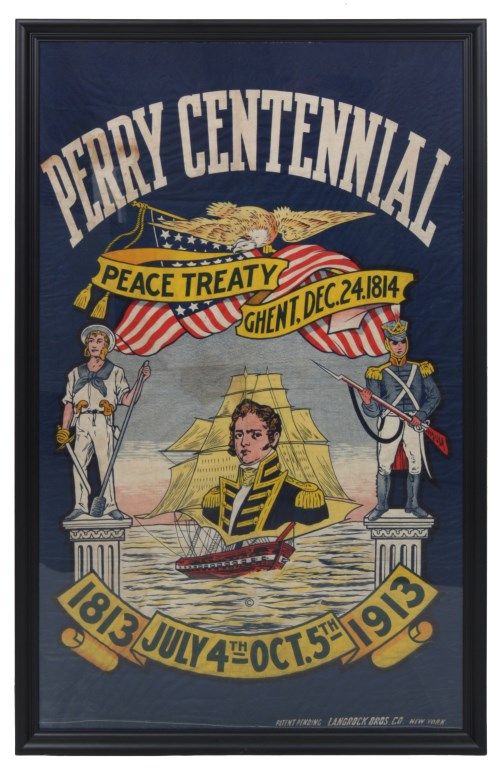 Commodore Perry Centennial Banner On Cloth