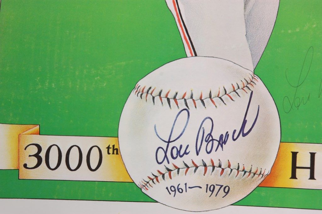 2 Hand Signed Lou Brock Posters