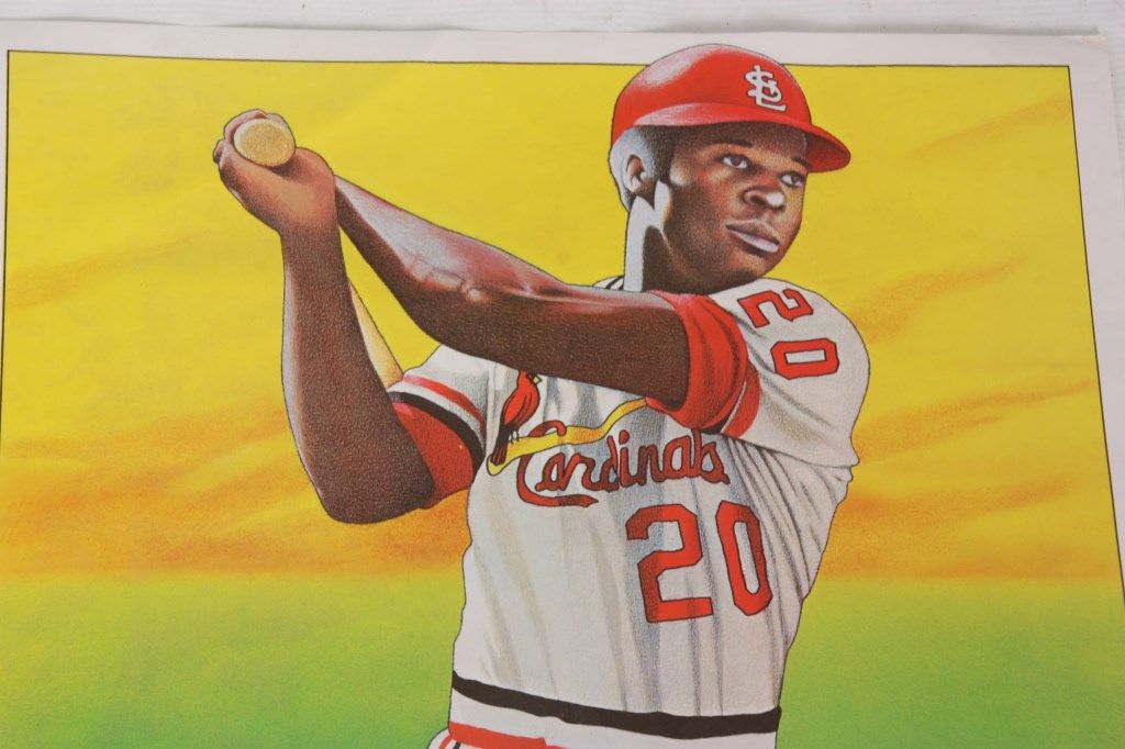 2 Hand Signed Lou Brock Posters