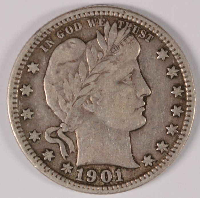 1901 BARBER QUARTER, XF