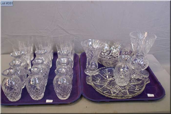 Ten Crystal Bud Vases Two Flower Vases Twelve Tumblers Divided Dish And Trifle Bowl ten-crystal-bud-vases-two-flower-vases-twelve-tumblers-divided-dish-and-trifle-bowl
