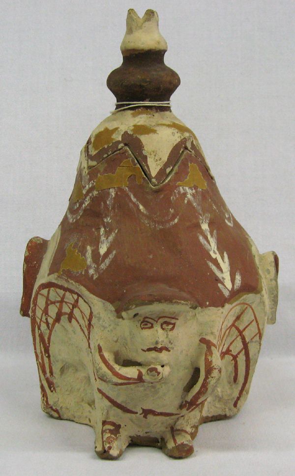 Vintage Peruvian Cucumari Pottery Idol Jar