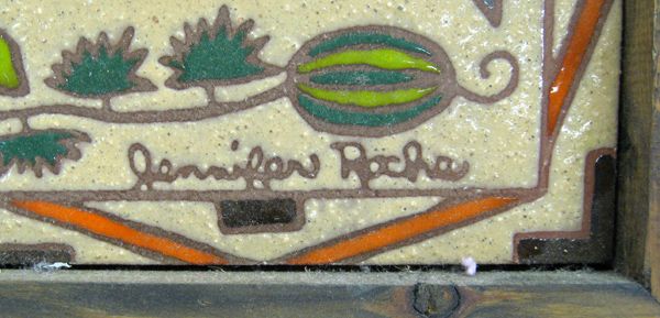 Hopi Hand Painted Tiles in Frame by Jennifer Roche