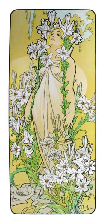 Alphonse Mucha : Lily, Flower Series, 1898 Art Print