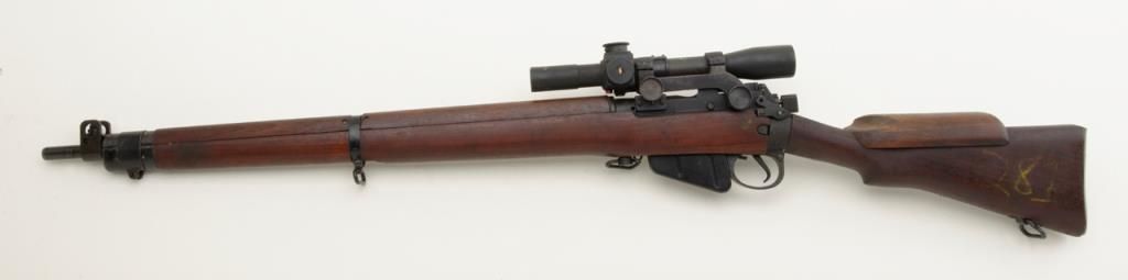 Enfield bolt action sniper rifle, .303 cal., 25” barrel, military ...