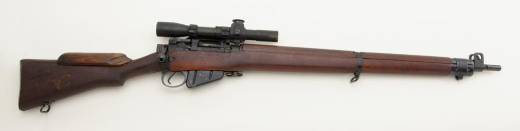 Enfield bolt action sniper rifle, .303 cal., 25” barrel, military ...