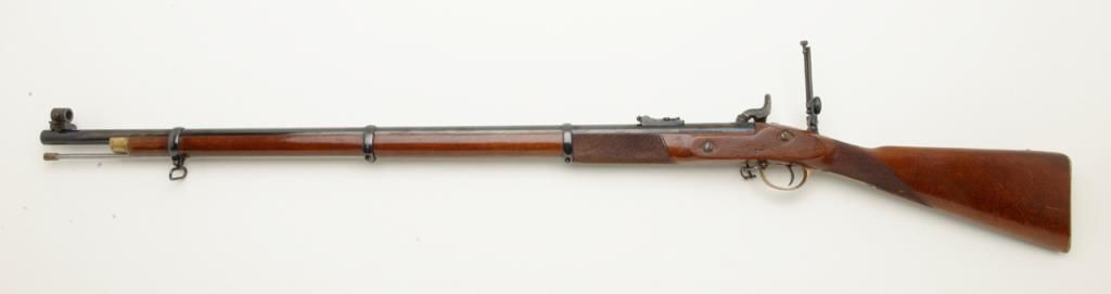 English Parker Hale Whitworth percussion rifle, .451 cal., 36” barrel ...