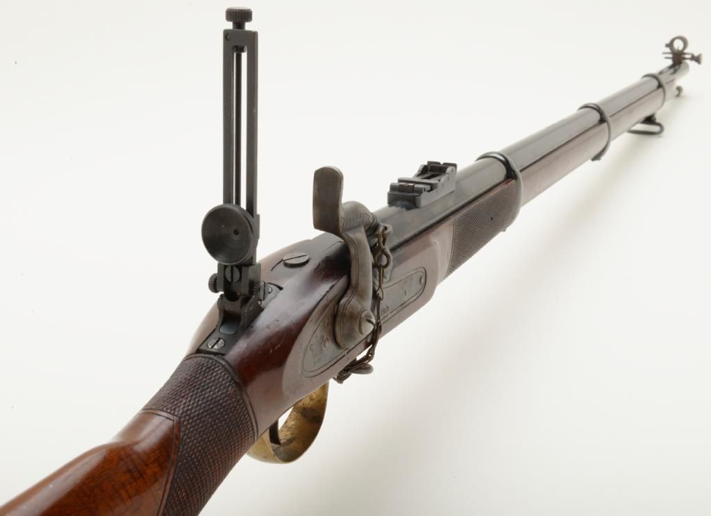 English Parker Hale Whitworth percussion rifle, .451 cal., 36” barrel ...