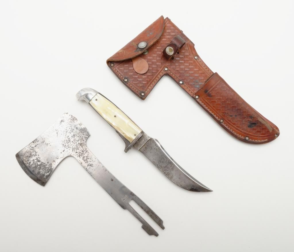 Western Cutlery Company combination knife and hatchet with original ...