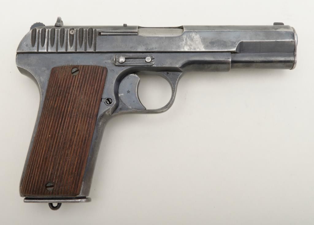 Russian Tokarev semi-auto pistol, 7.62mm cal., 4-1/2” barrel, blue ...