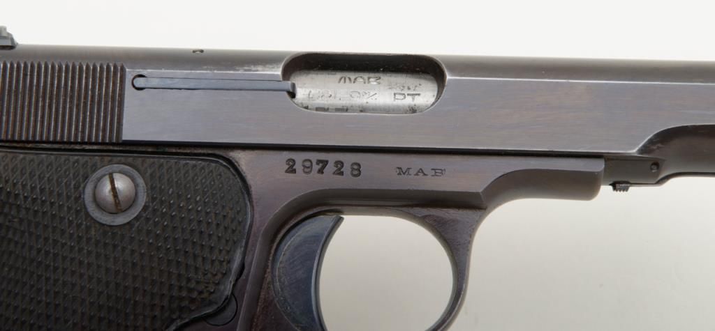 MAB Brevete semi-auto pistol, 9mm cal., 4” barrel, blue finish ...