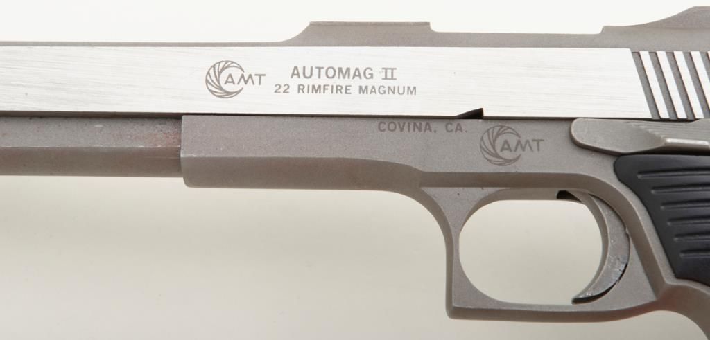AMT Automag II semi-auto pistol, .22RF Magnum cal., 6” barrel ...