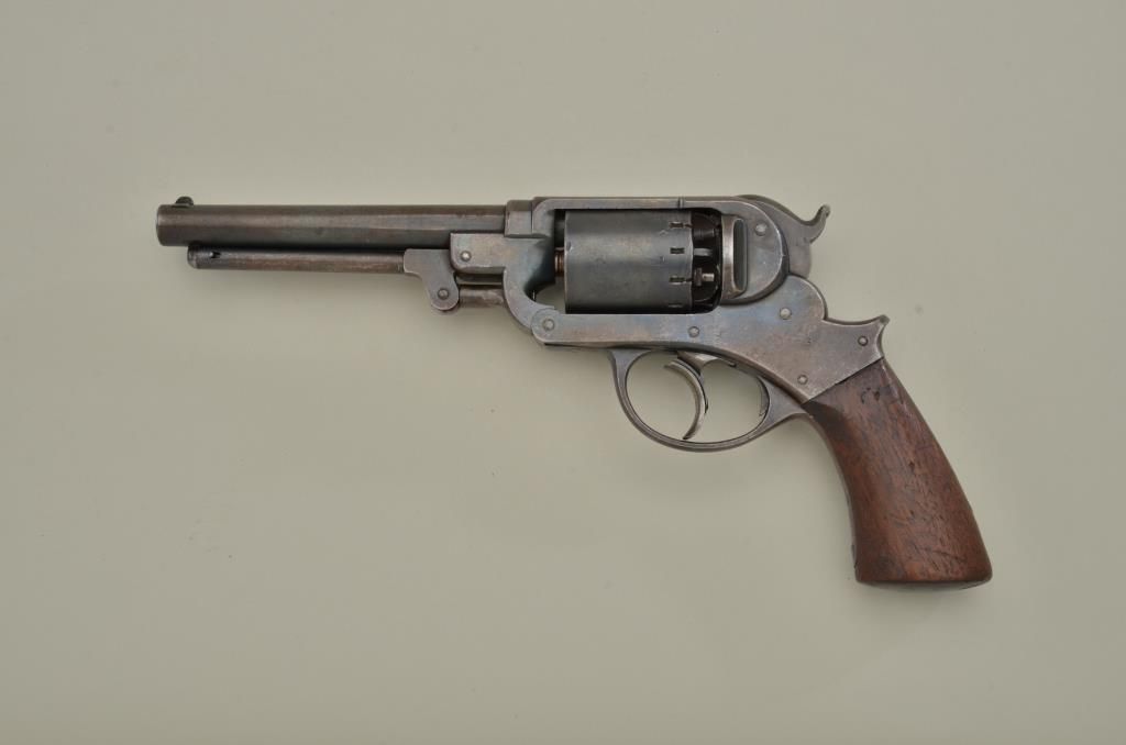 Starr Navy percussion revolver, .36 cal., 6” barrel, blue finish, wood ...