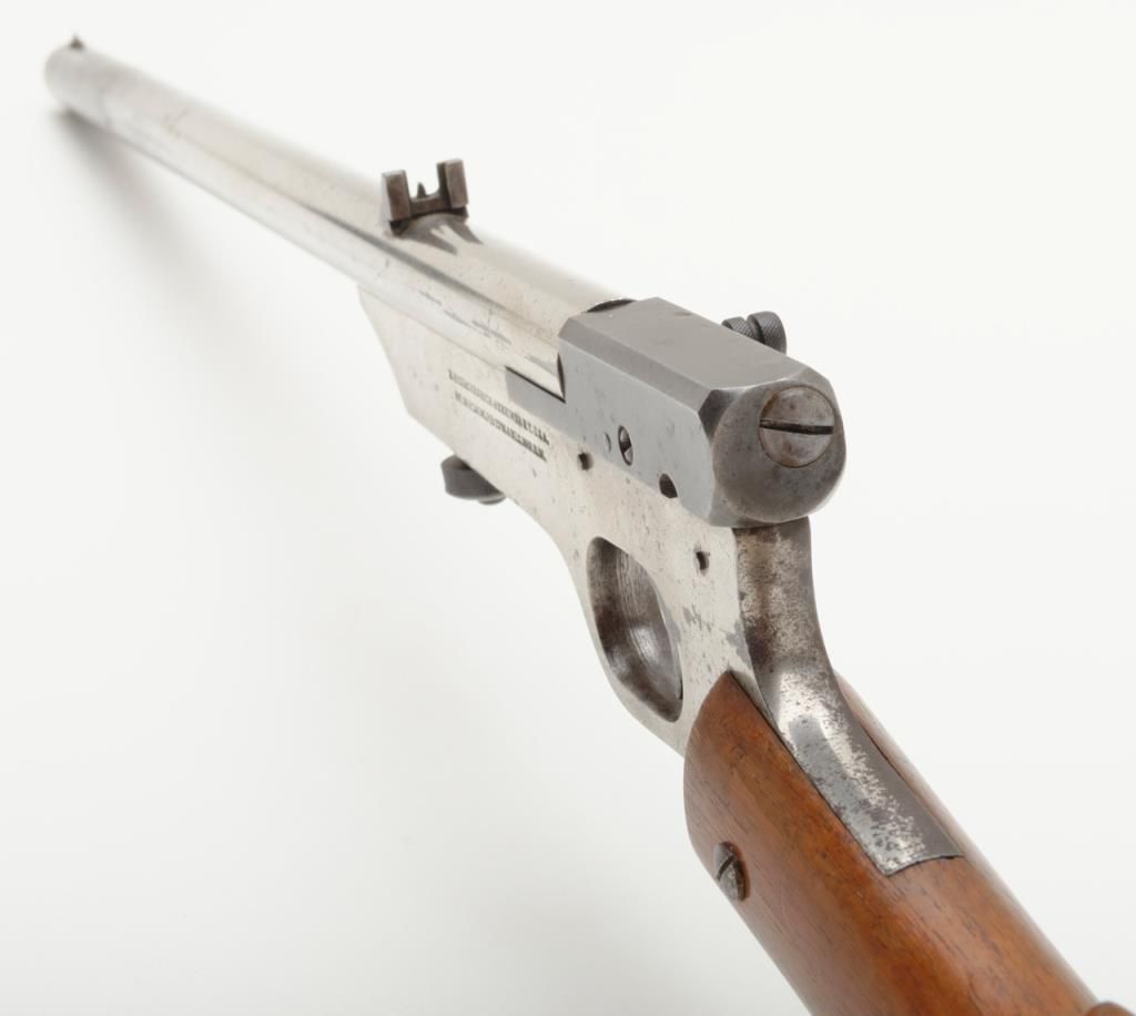 Quackenbush single shot rifle, .22 cal., 18” barrel, nickel finish ...