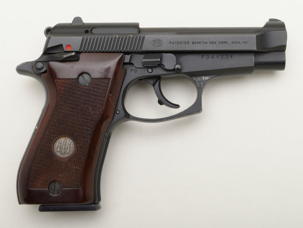 Beretta Model 85F semi-auto pistol, 9mm short cal., 3-3/4” barrel, blue ...