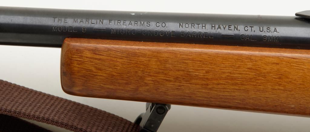 Marlin Model 9 semi-auto camp carbine, 9mm cal., 16-1/2” barrel, blue ...